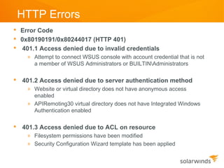 Common WSUS Errors Codes - Decoded and Resolved | PPT
