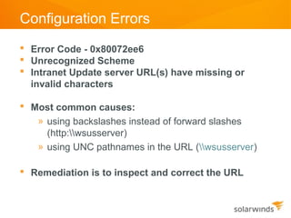 Common WSUS Errors Codes - Decoded and Resolved | PPT