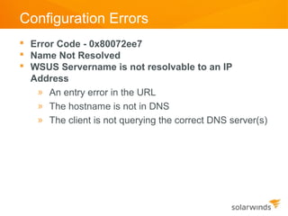 Common WSUS Errors Codes - Decoded and Resolved | PPT