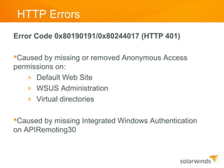Common WSUS Errors Codes - Decoded and Resolved | PPT