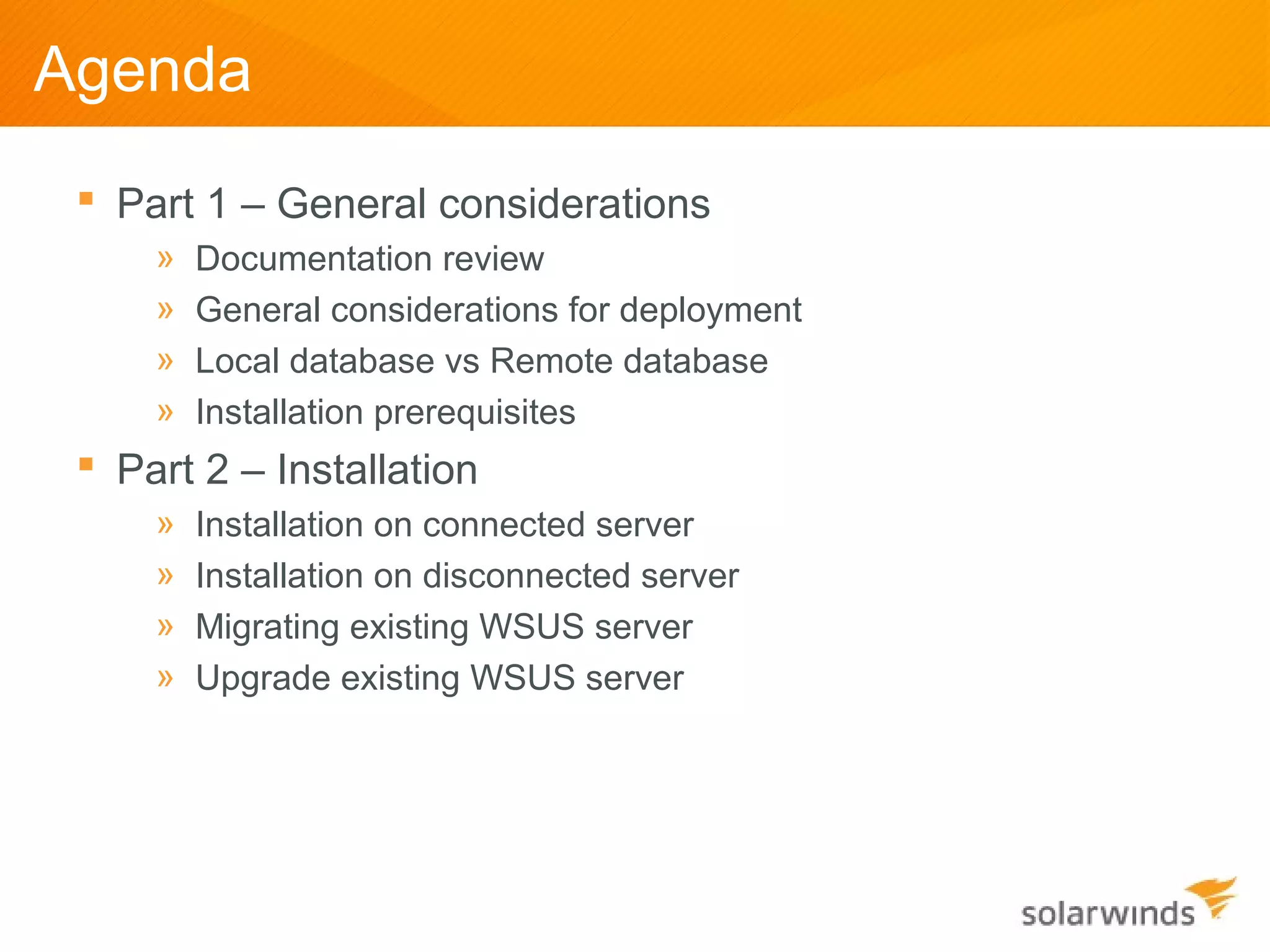 WSUS Deployment on Windows Server 2008 | PPT