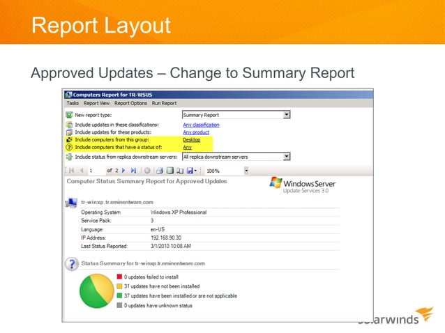 How-To: WSUS Reporting Made Easier | PPT | Operating Systems | Computer ...