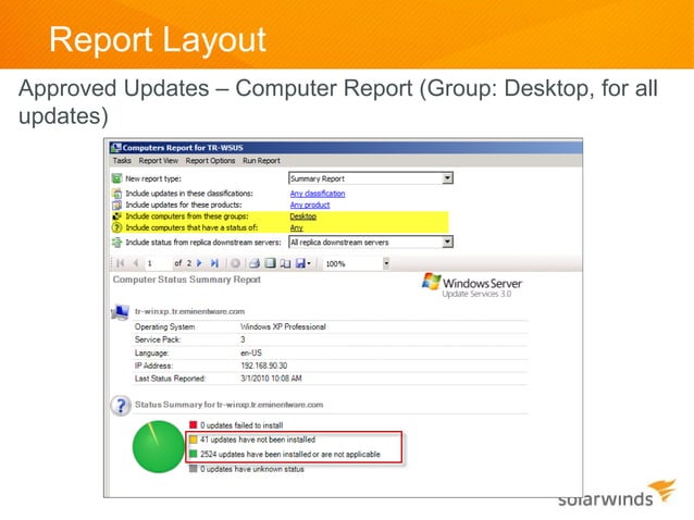 How-To: WSUS Reporting Made Easier | PPT | Operating Systems | Computer ...