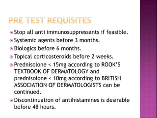 Patch test in dermatology | PPTX