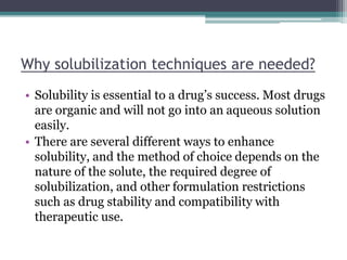 SOLUBILIZATION TECHNIQUES | PPTX
