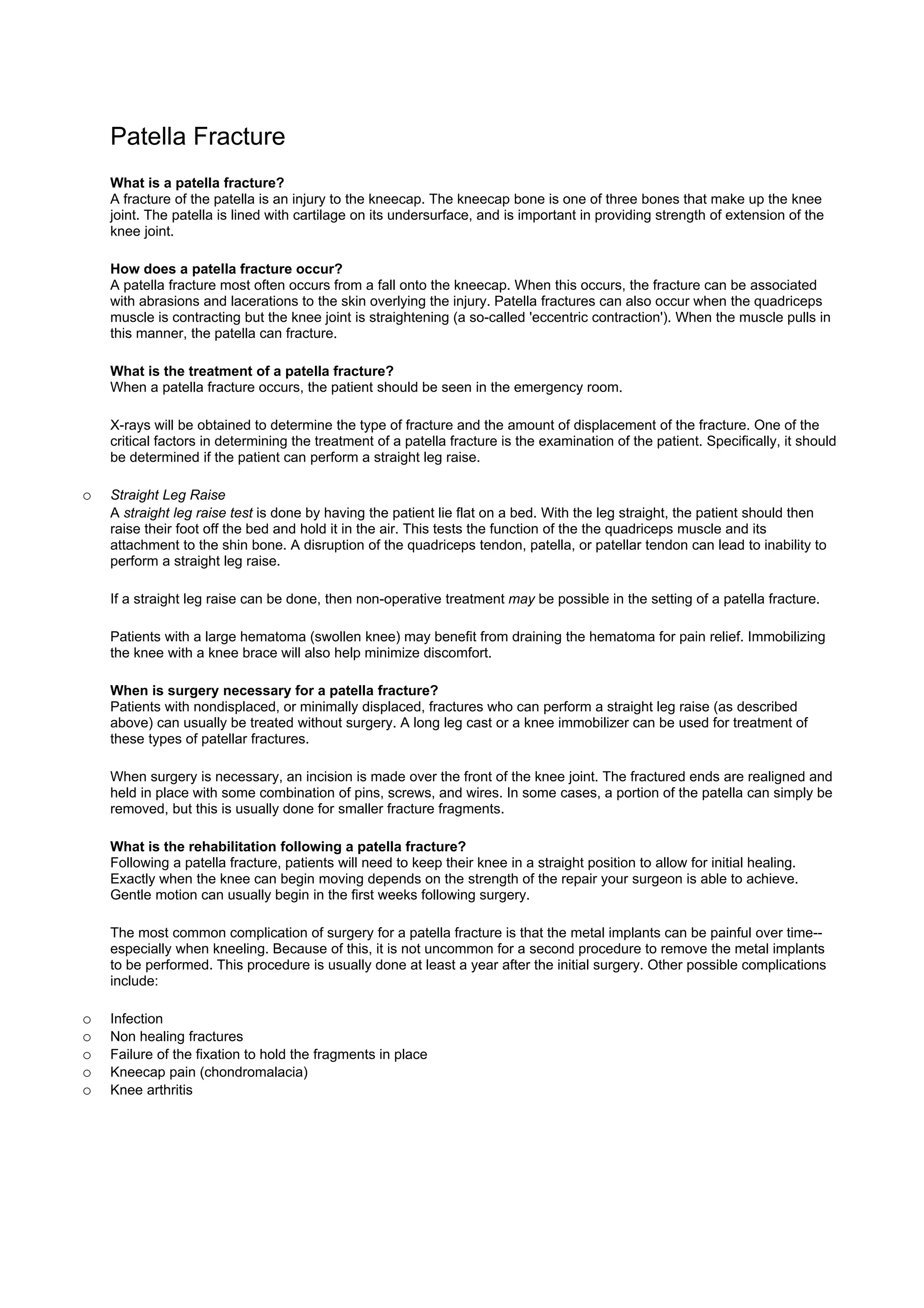 Patella Fracture | DOC