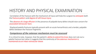 Patella fractures and extensor mechanism injuries | PPTX