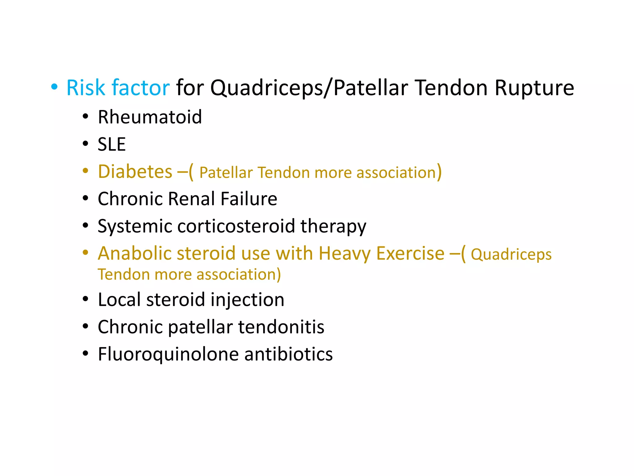 Patellar and quadriceps tendon rupture | PPTX