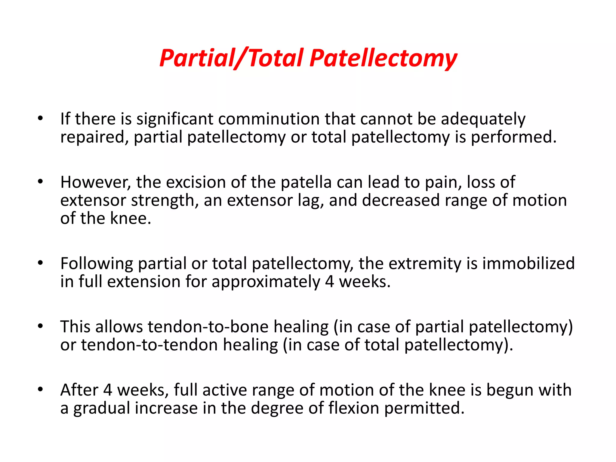 Patellar fractures & Physiotherapy | PPTX