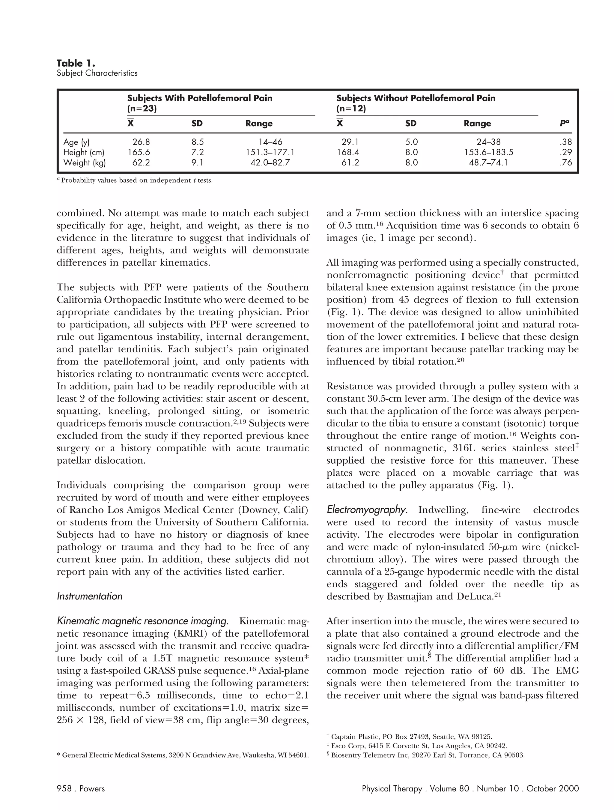 Patellar kinematics, Part I | PDF