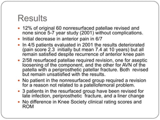 Patellar resurfacing compared with nonresurfacing in tka | PPTX