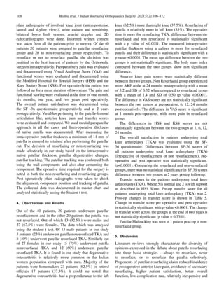 A prospective observational study on comparing the outcome of patellar ...