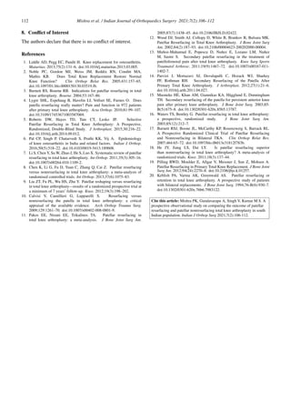 A prospective observational study on comparing the outcome of patellar ...