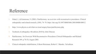 Presentation Title: Patellectomy – Anatomy, Biomechanics, Management ...
