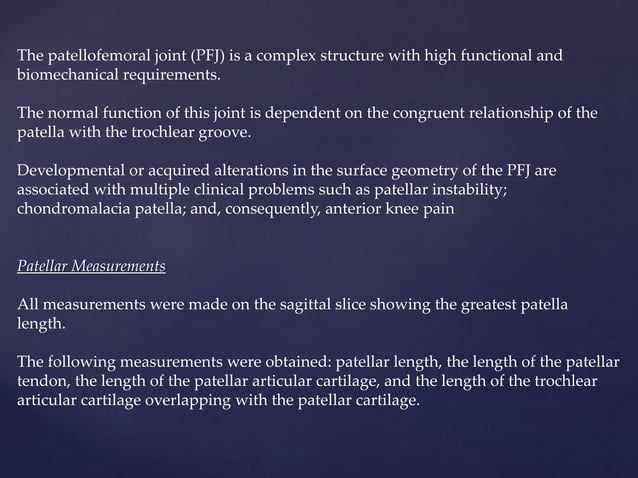 Patello femoral joint - MRI | PPTX