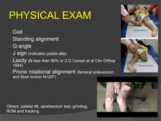 Patellofemoral instability | PPTX