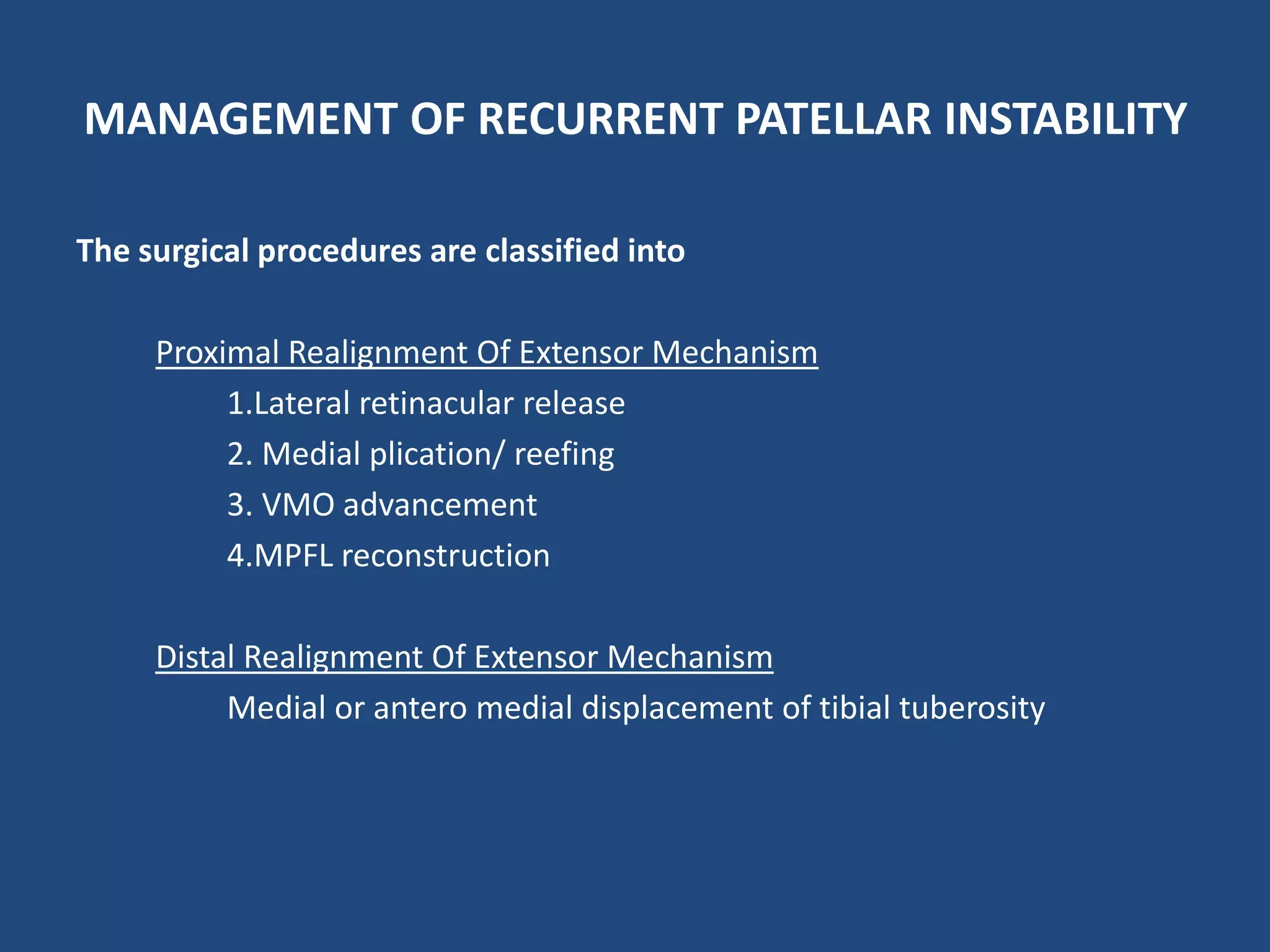 Patello femoral instability 22 | PPTX