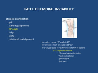 Patello femoral instability 22 | PPTX