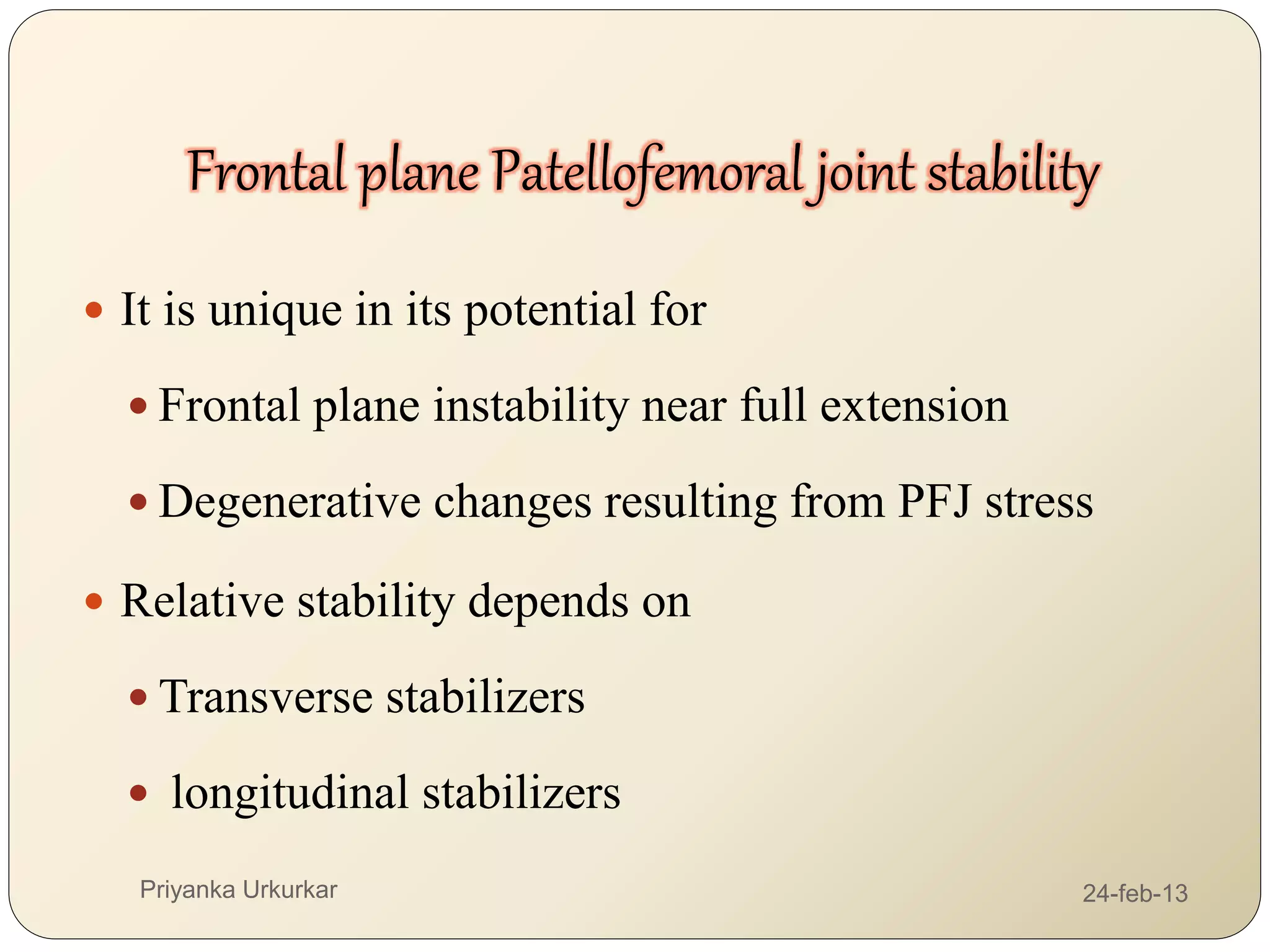 Patellofemoral pain syndrome (pfps) | PPTX