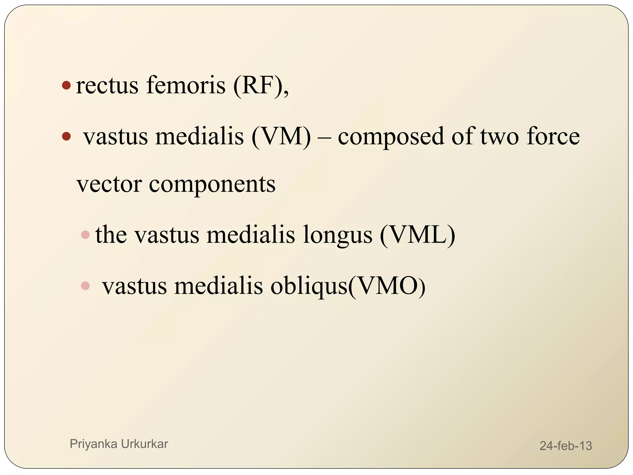 Patellofemoral pain syndrome (pfps) | PPTX