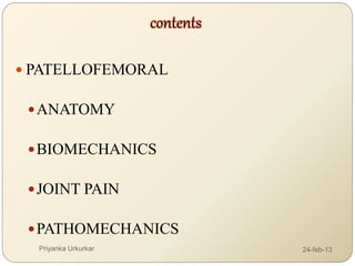 Patellofemoral pain syndrome (pfps) | PPT