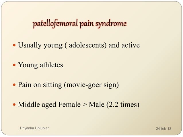 Patellofemoral Pain Syndrome Pfps Physioflow