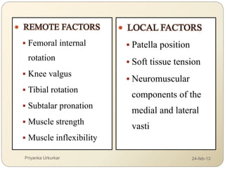 Patellofemoral pain syndrome (pfps) | PPT