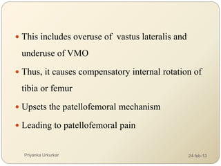 Patellofemoral pain syndrome (pfps) | PPT
