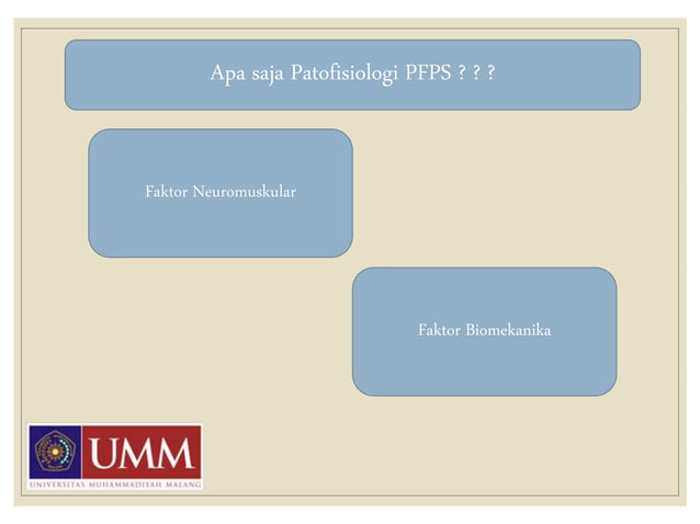 Patellofemoral pain syndrome (pfps) | PPTX