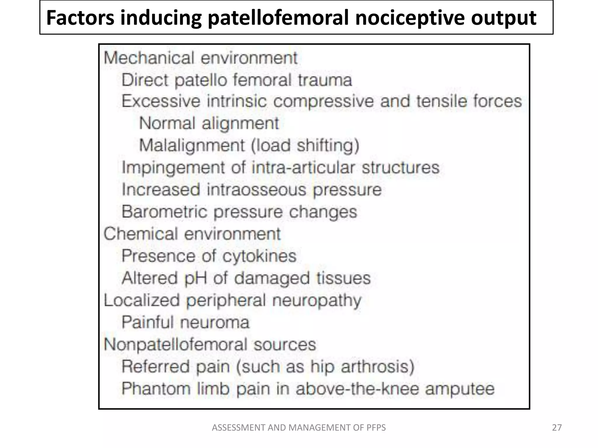 Patellofemoral pain syndrome (pfps) | PPTX | Death, Injury, or Military ...
