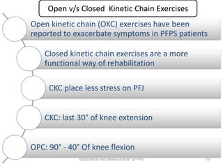 Patellofemoral pain syndrome (pfps) | PPTX