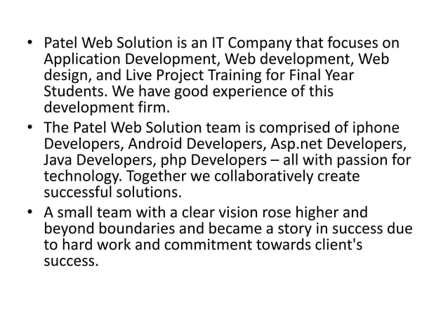Patel Web Solution Ppt