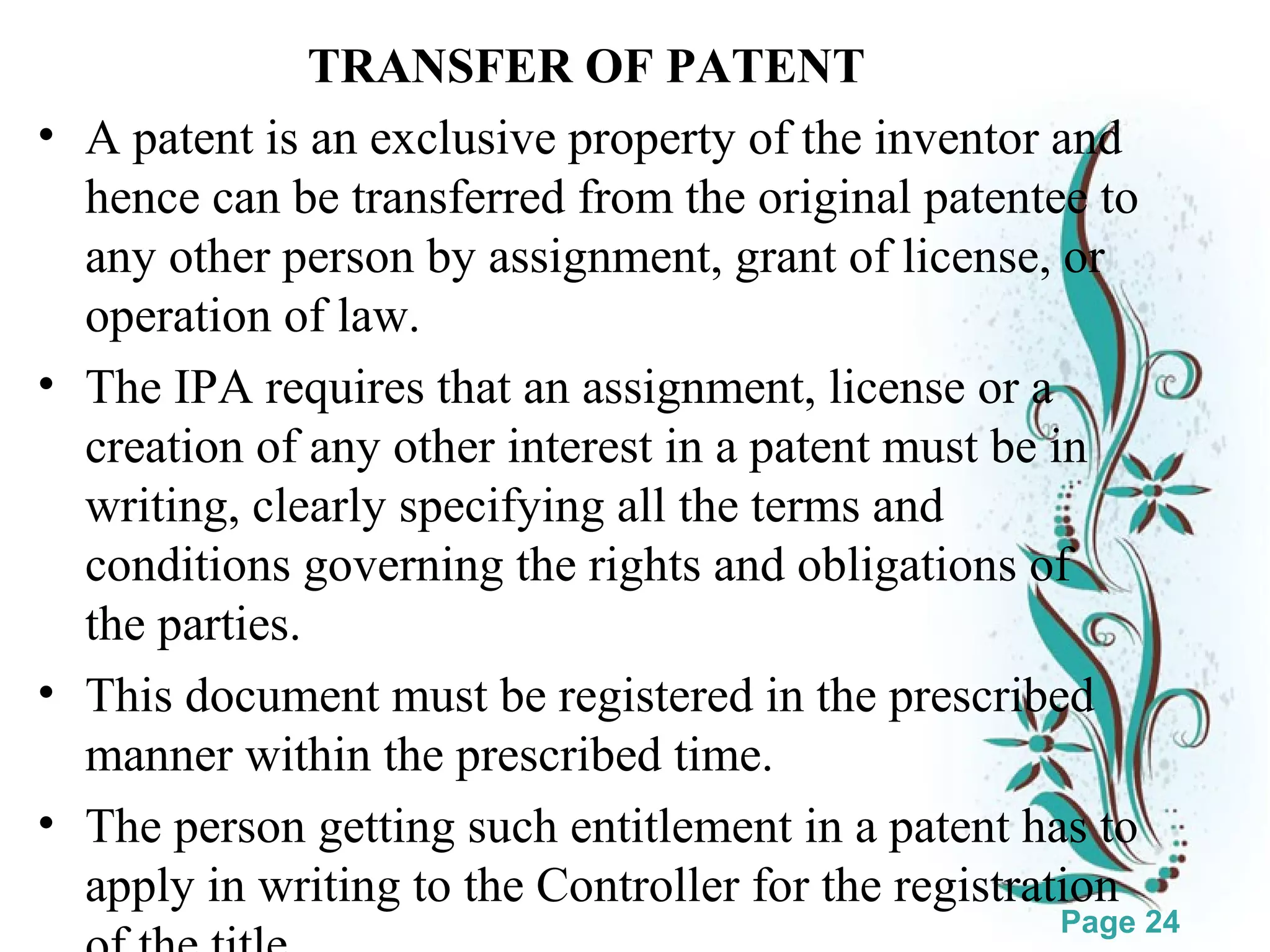 Patent | PPT
