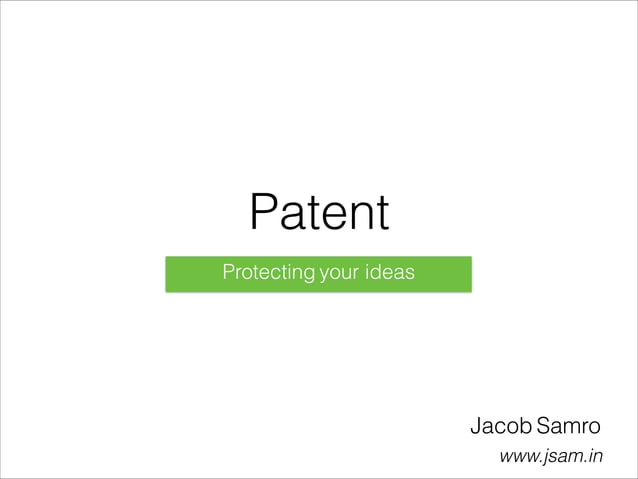 Patent - Overview for beginners | PDF | Technology & Computing