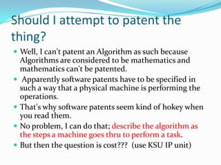 MoM2010: Steps to Patent Your Ideas | PPTX