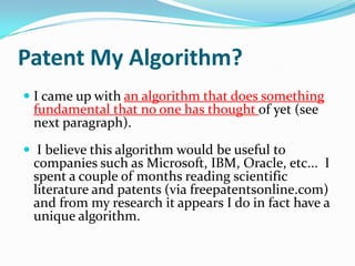 MoM2010: Steps to Patent Your Ideas | PPTX