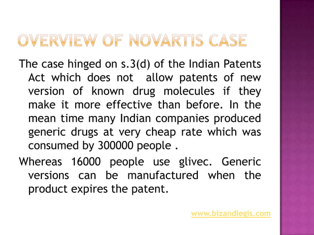 Patent Overview in Novartis Case ppt | PPTX