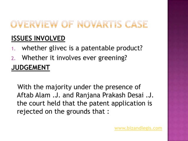 Patent Overview in Novartis Case ppt | PPTX