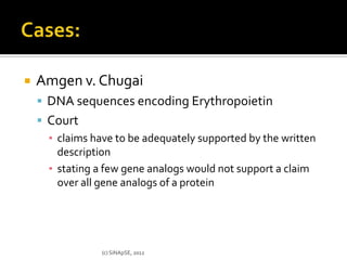 Patentability of biotech inventions us, europe and india | PPTX