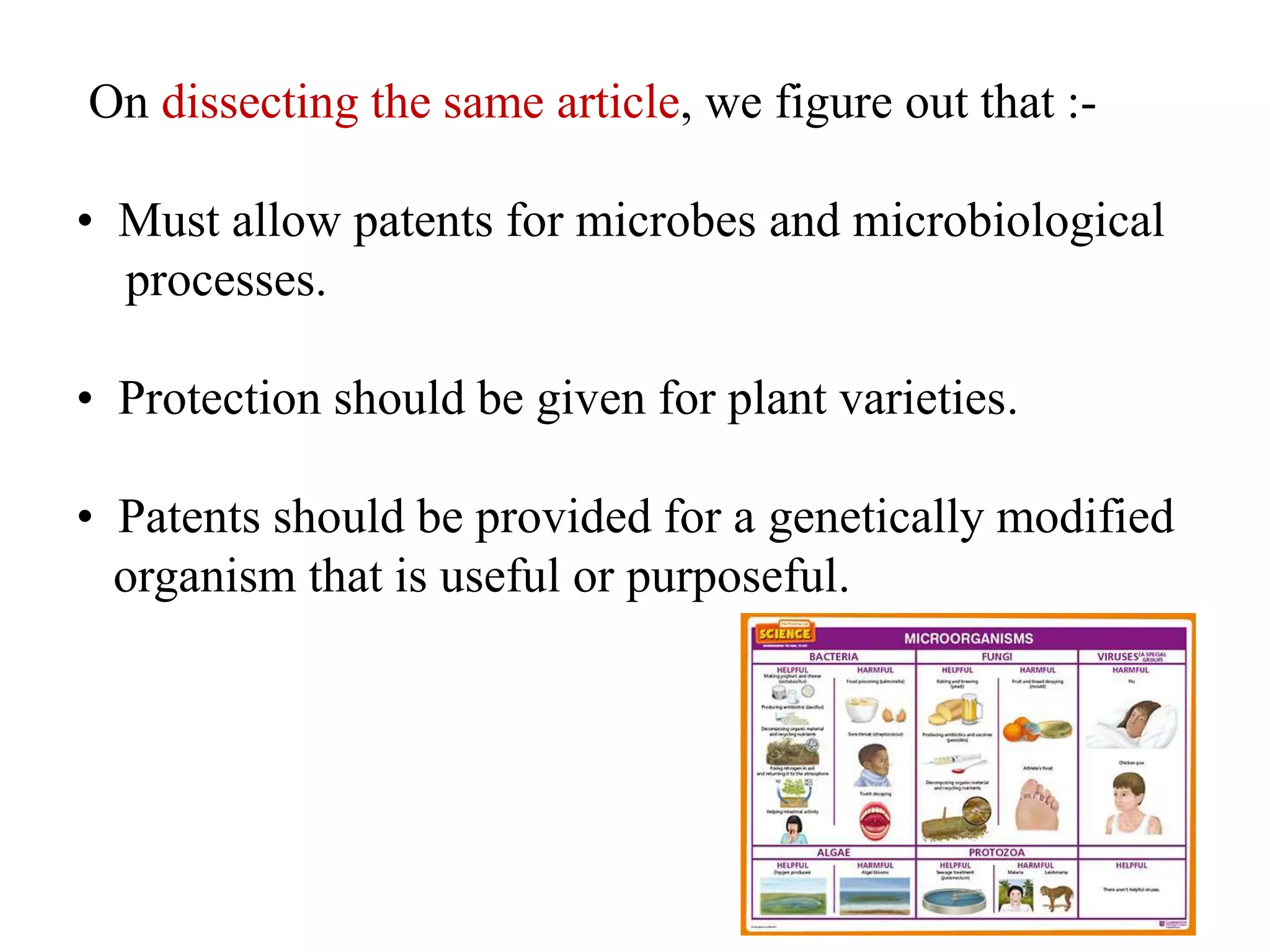 Patentability of live organisms | PPTX