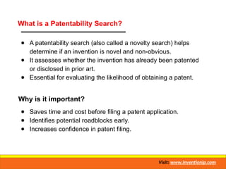 Patentability Search Services | Novelty & Prior Art Search USA & Canada | InventionIP | PPT