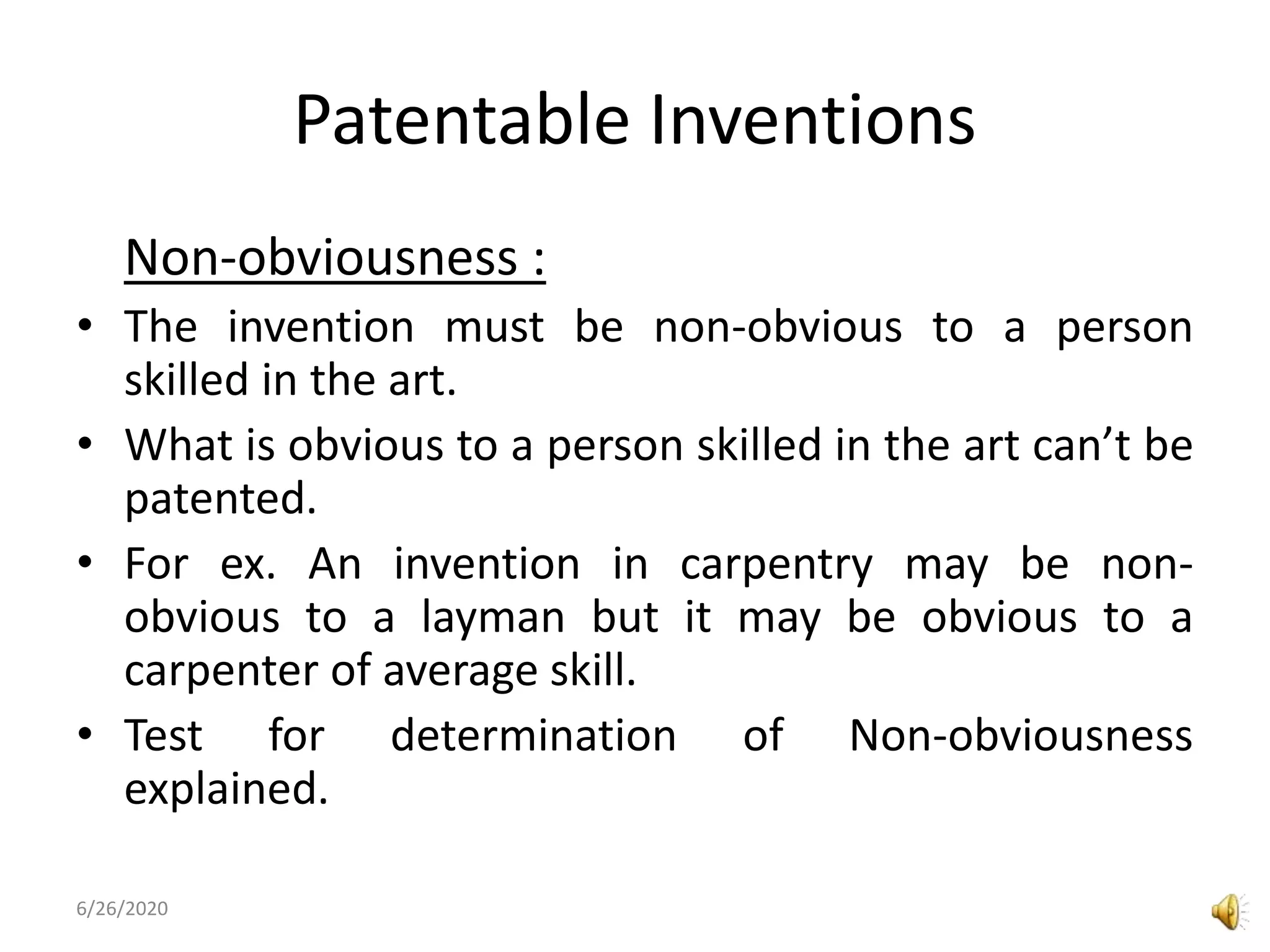 Patentable inventions | PPTX