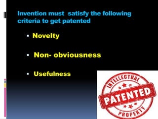 Patent and copyrights | PPTX | Law