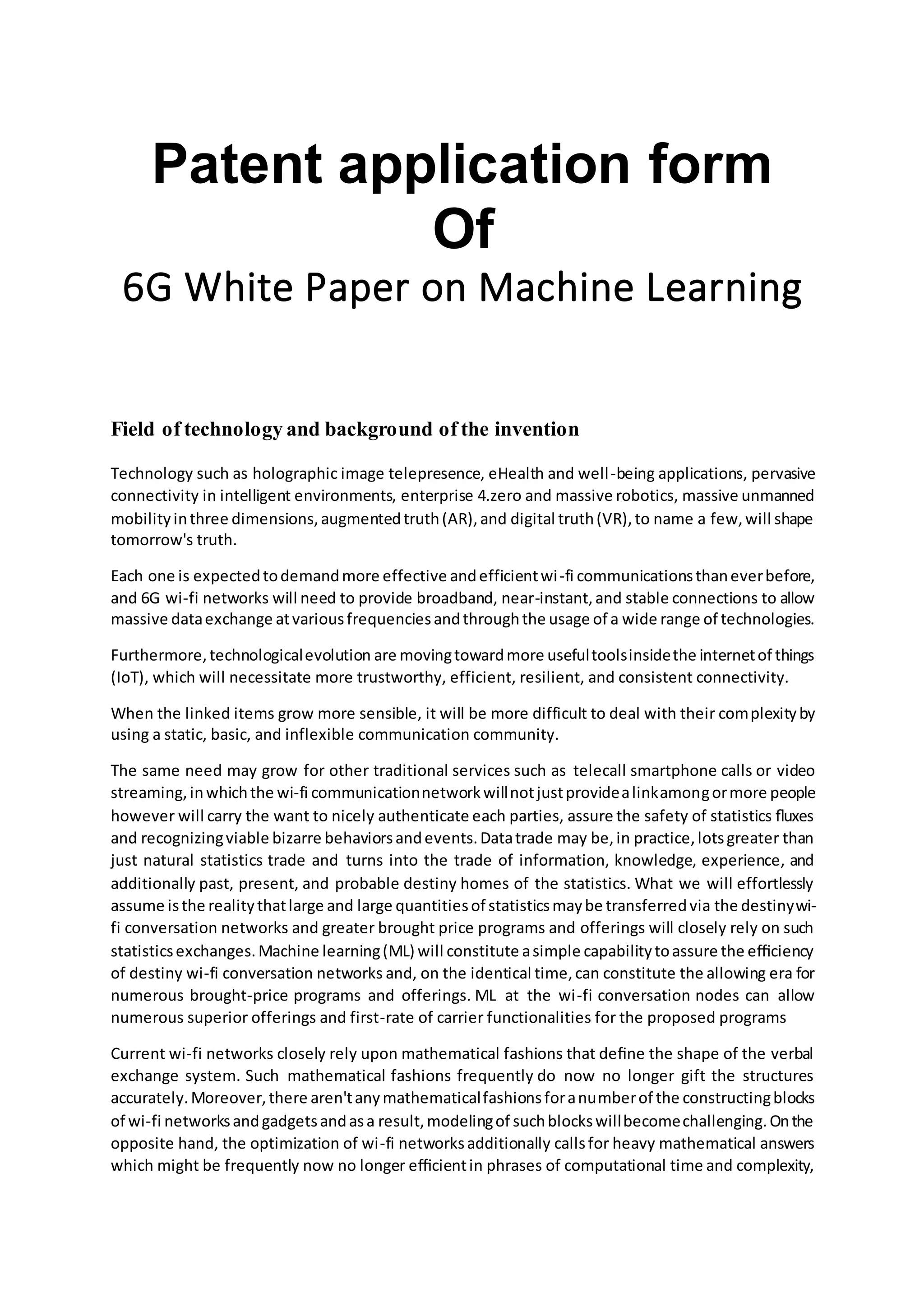 Patent application form | DOCX