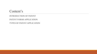 PATENT APPLICATION FORMS & GUIDELINES.pptx