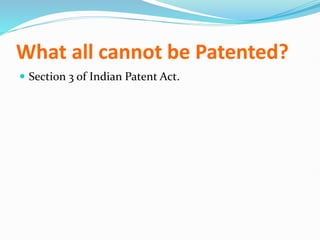 Patent Basics and laws of patent basics.pptx