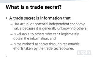 patent basics and trade secret protection | PDF