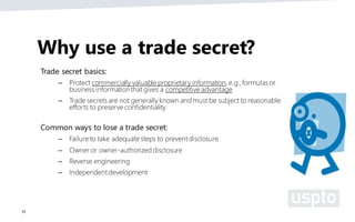 patent basics and trade secret protection | PDF