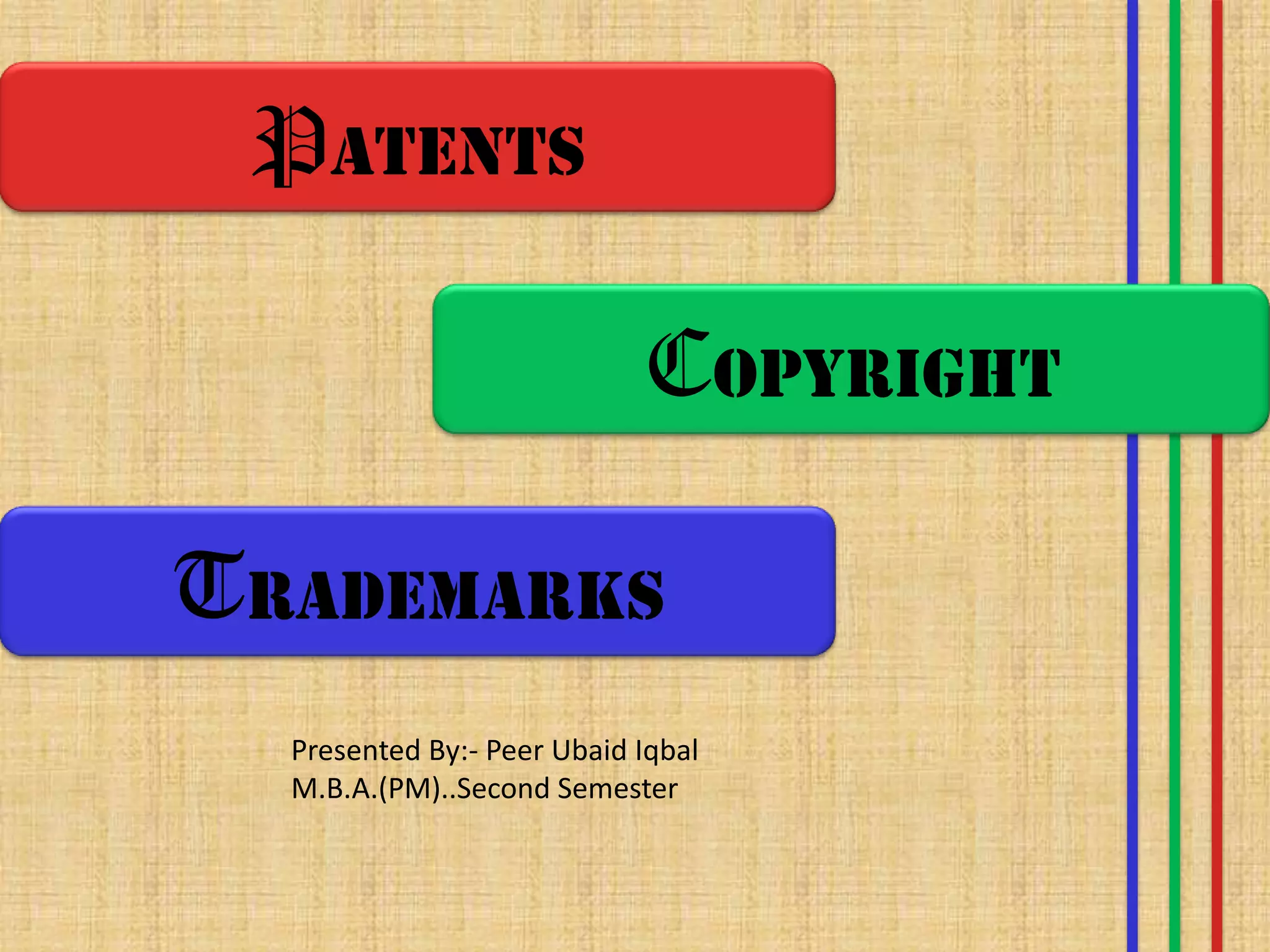 Patent,copyright,trademark | PPTX