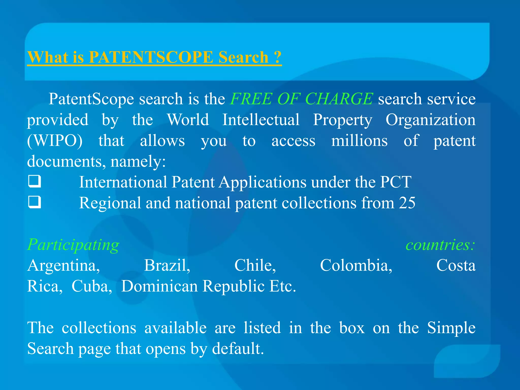 Patent database | PPTX